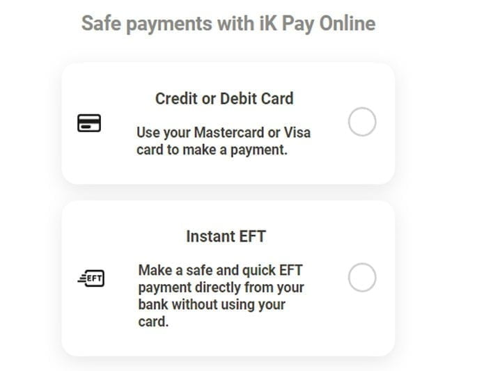 Payment Options - Karo